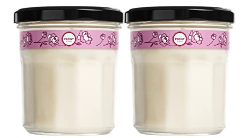 Mrs. Meyer's Aromatherapy Candle, 35 Hour Burn Time, Made with Soy Wax and Essential Oils, Peony, 7.2 Oz, Pack of 2