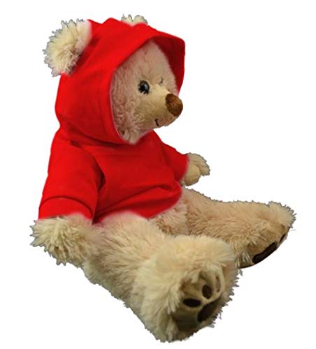 Red Hoodie Tee Teddy Bear Clothes Fits Most 14"-18" Build-a-Bear and Make Your Own Stuffed Animals