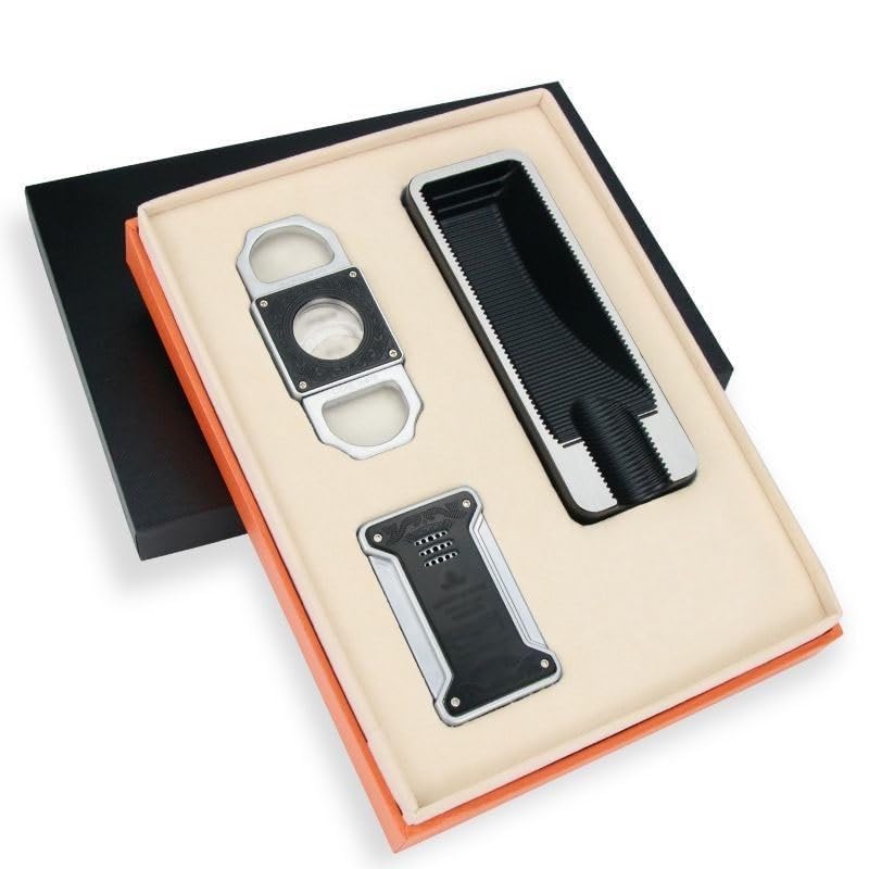 Butane Lighter Set, Windproof Flame, Reusable, Easy to Carry, Suitable for Boyfriend Girlfriend Father, Daily Use (Color : C3)