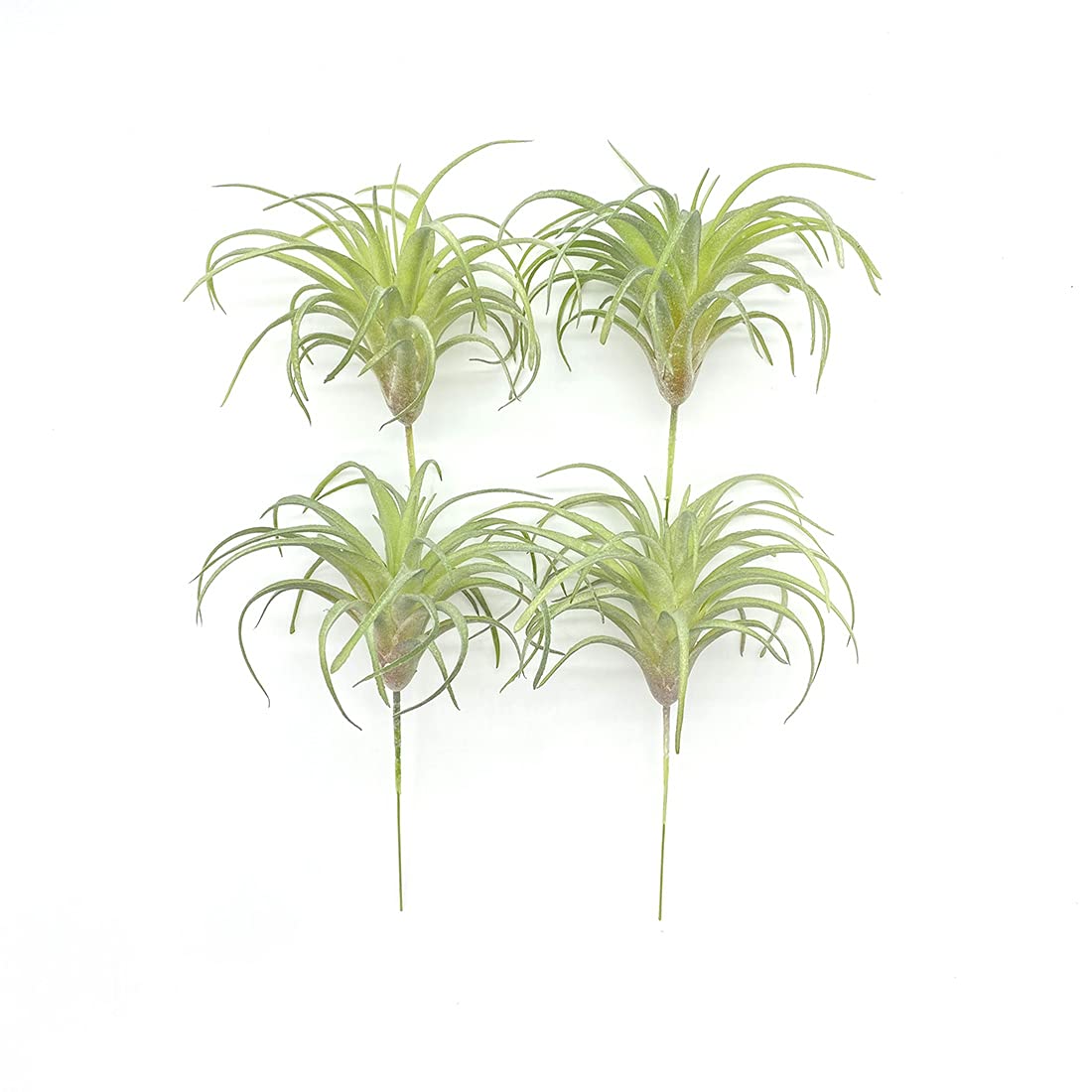 ZKTECH 4 Pack Artificial Succulent Plants Flocked Air Plants Grass Faux Flocking Tillandsia Air Plants Bromeliads for Home Garden Decor Terrarium Project Fake Artificial Plants Arrangement