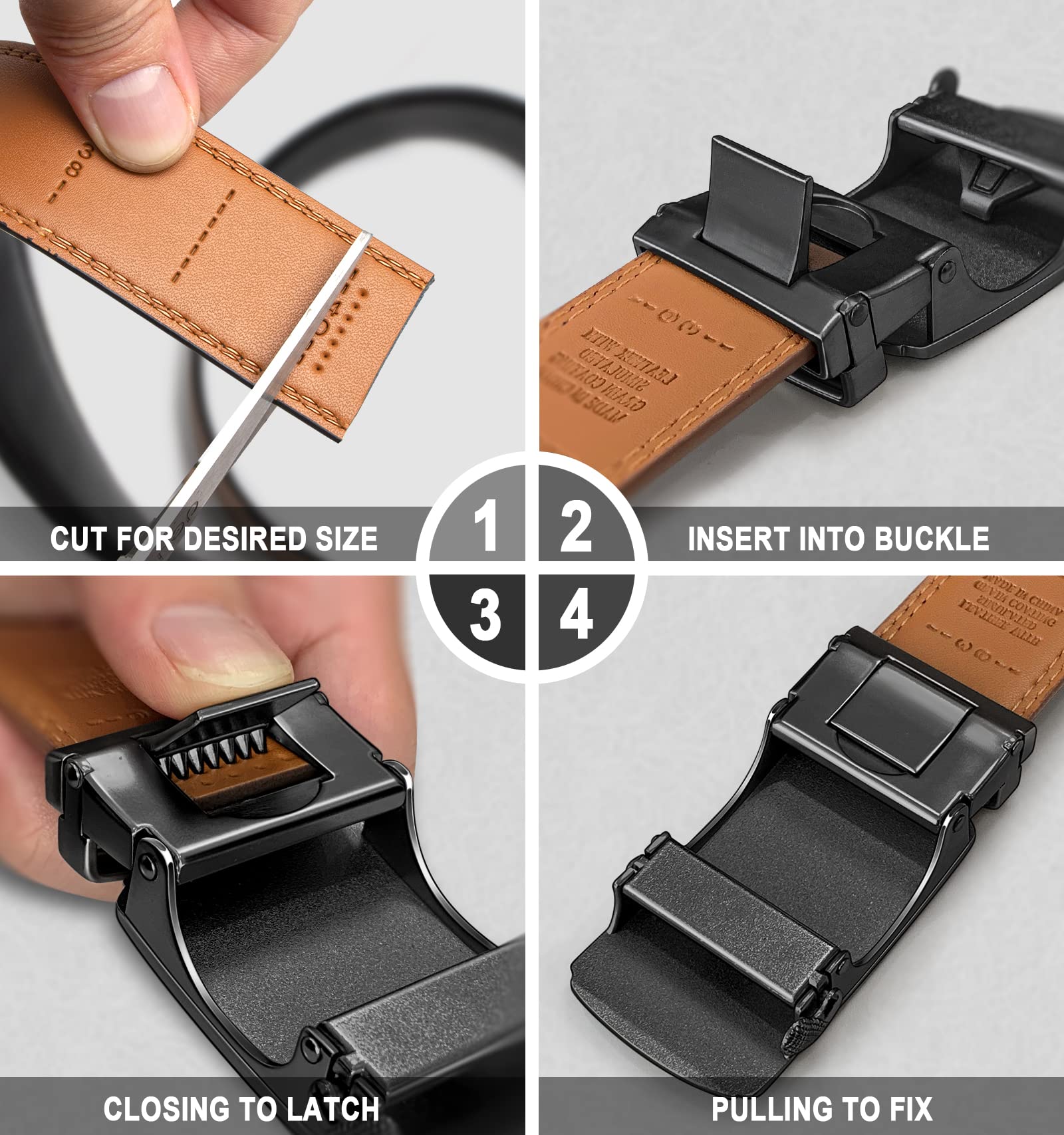 BULLIANT Belt Buckles for Mens Ratchet Belts Width 1 3/8(Black,1 3/8" Belt Width Buckle)