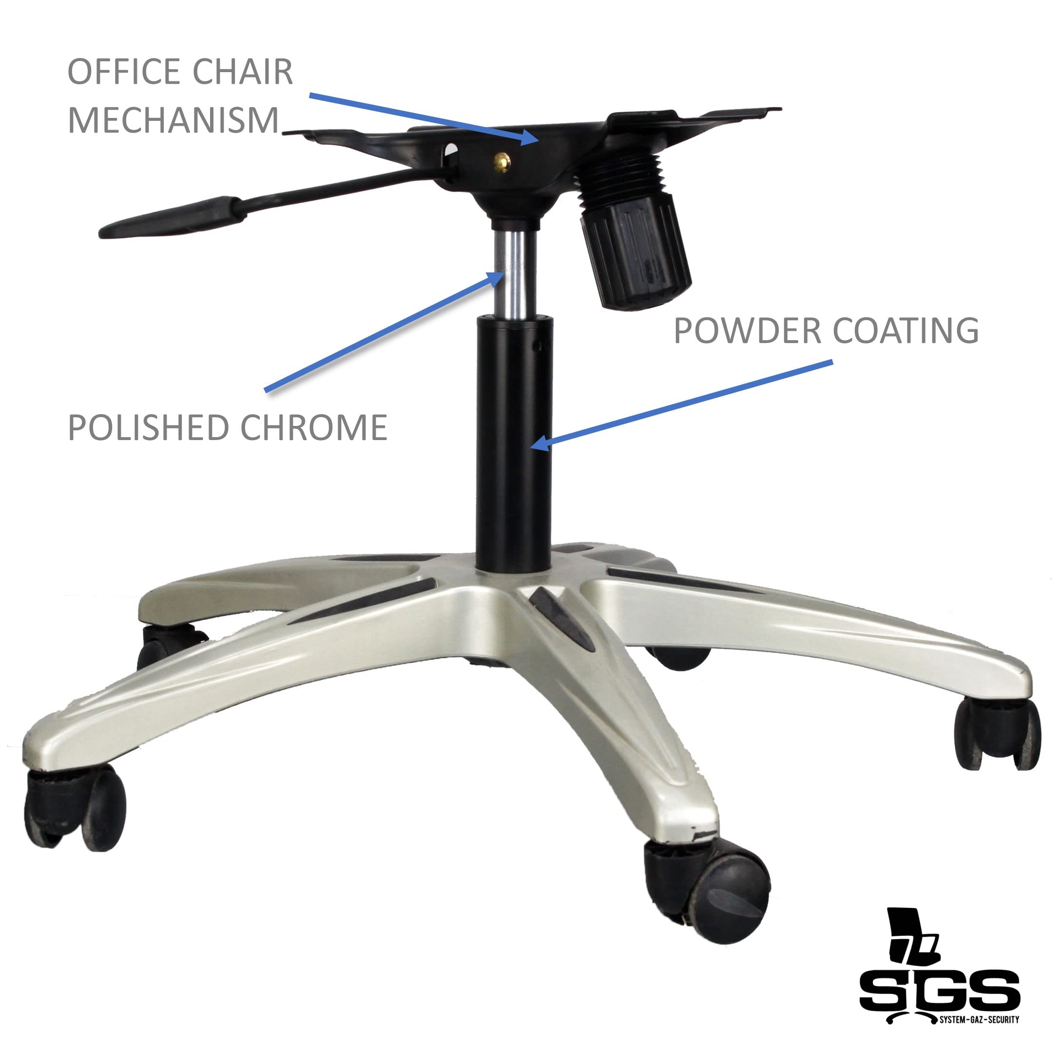 SGS-Office Chair Cylinder Replacement Parts-6 Inches-Tall Person-Gas Lift with Standard Diameters-Hydraulic Pneumatic Piston Can Be Used for Desk Chairs, Executive, Computer Chairs