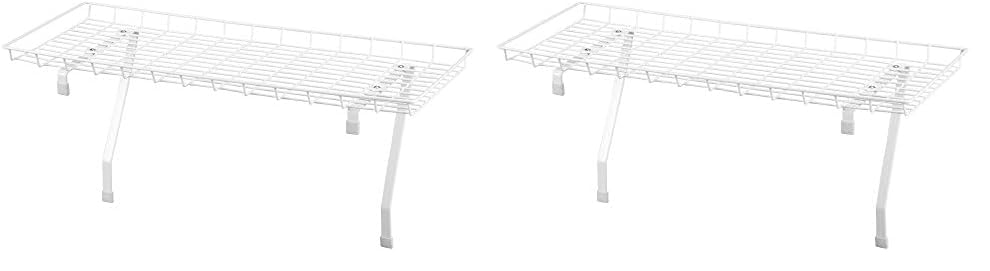 Household Essentials 05100 Rear Display Over-The-Washer Storage Shelf | Organize and Store Laundry Room Supplies | White (Pack of 2)