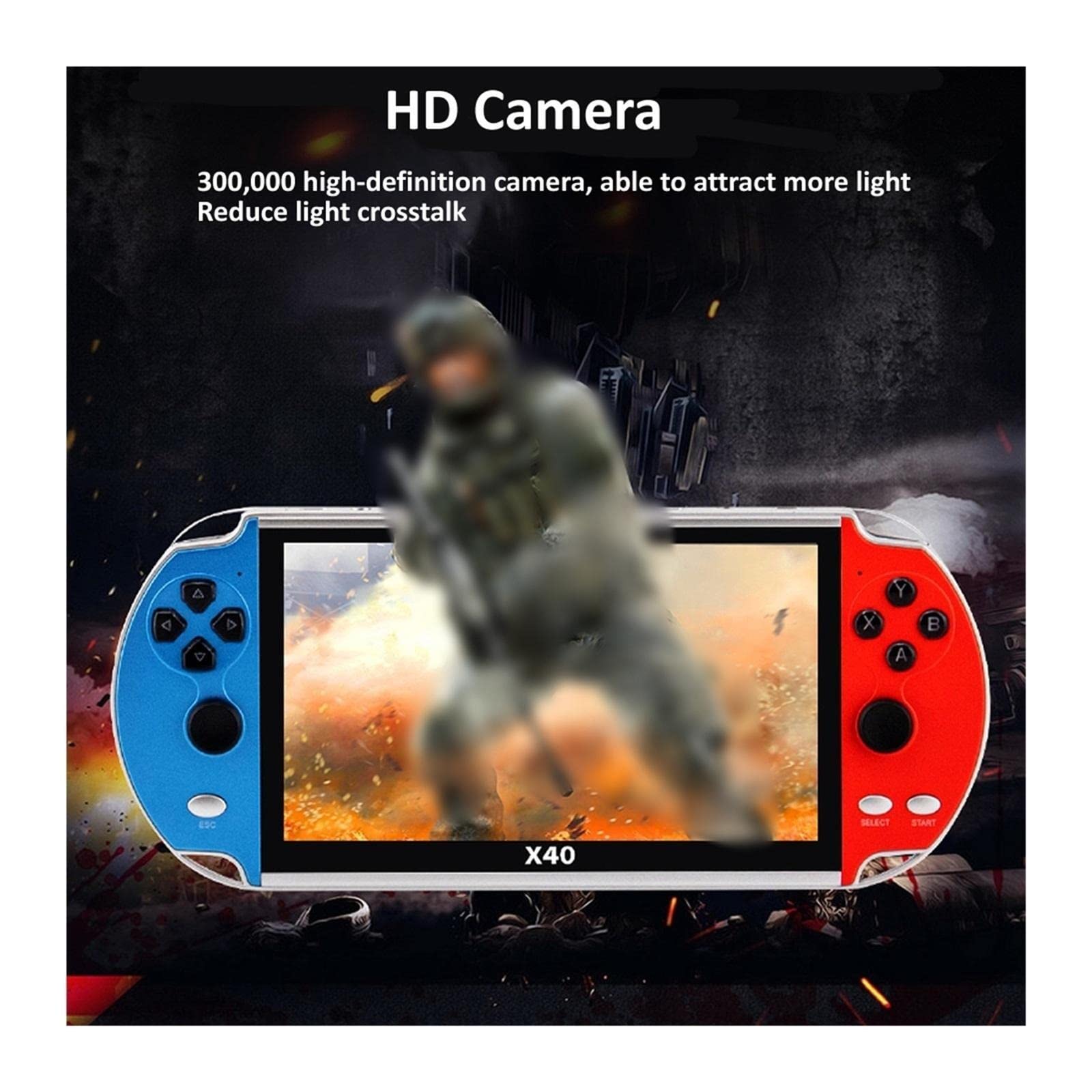 DEFLAB 7.1-inch Large Screen X40 Video Game Console, Built-in 20000+Games Support Neogeo/SNES/Fc/MD Emulator Arcade