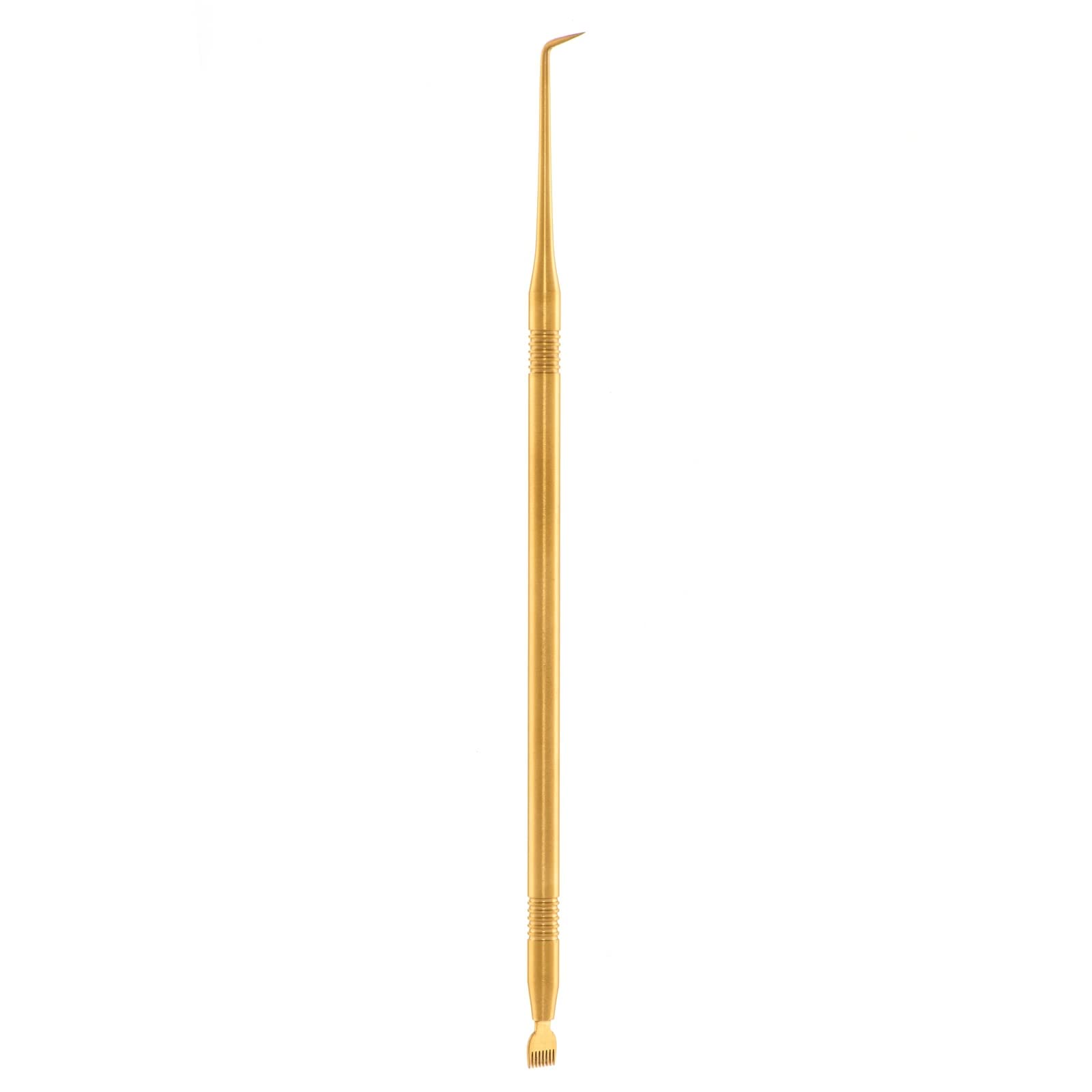 EKYSSO 2 PCS Lash Lift Perm Tool, Eyelash Lift and Tint Tool, Lash Separator Tool with Separating Comb, Eyelash Lift Perm Applicator, Lash Perming Brush, Lash Lift Supplies (Golden Color)