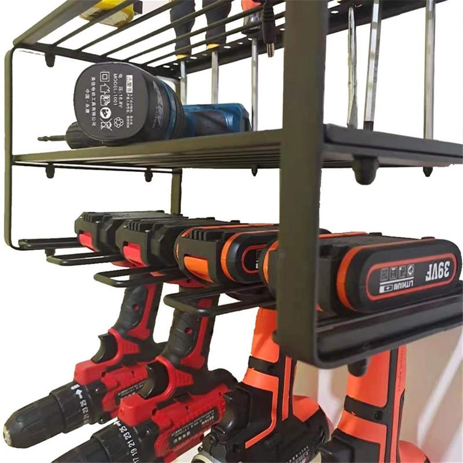 full of happiness Hand Power Tool Organizer Rack Wall Mounted Floating Tool Shelf Heavy Duty Electric Drill Tool Holders Workshop 5-Day Delivery