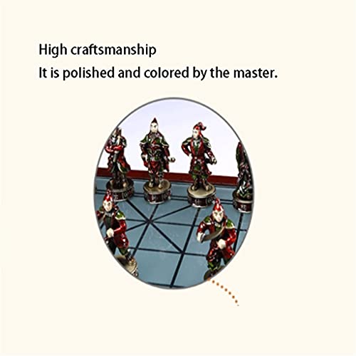 THPT Chess Chinese Creative Three-Dimensional Figure Solid Wood Ornaments Enamel Color Chess Board Parent-Child Set Gift Board Games (Color : White,Transparent,Brown)