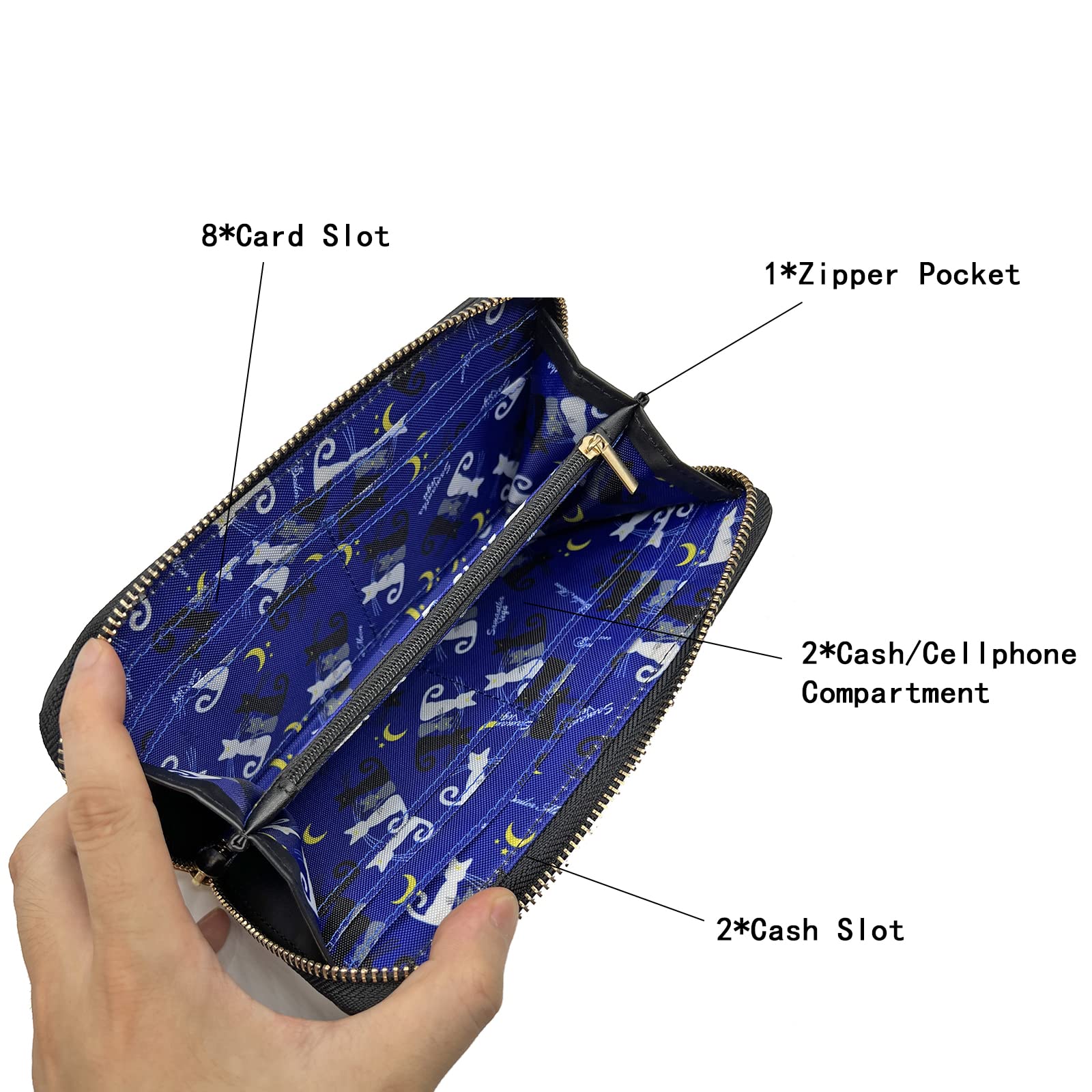 DELIHOM Anime Wallet for Girls Womens PU Leather Wallets 20th Anniversary Wallets Black Purse with Credit Card Holder