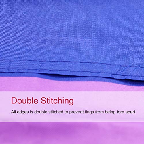 EKEV 3x5 Foot Bisexual Pride Flag - LGBT Bi Gay Flags with Brass Grommets & Canvas Header & Double Stitched & Vivid Bright Colors