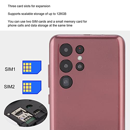 Dpofirs Unlocked Smartphone for Android 6, 5" FHD Screen, 2GB RAM 32GB ROM, 2200mAh Battery, GSM Unlocked Cell Phone, Facial Recognition, Dual SIM Slot Smartphone(Coffee Purple)
