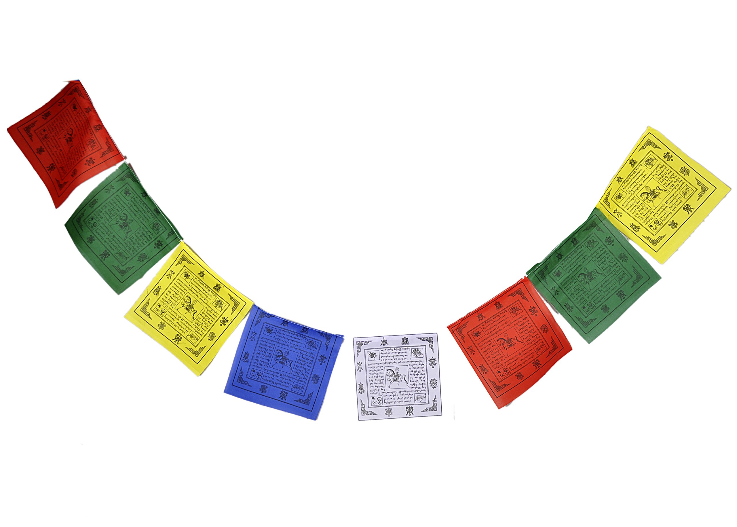 Tibetan Buddhist Prayer Flags 8 Inch, Set of 25 Flags - Om Mani Padme Hum Mantra