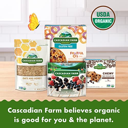 Cascadian Farm Organic Granola with No Added Sugar, Coconut Cashew Cereal, Resealable Pouch, 11 oz.