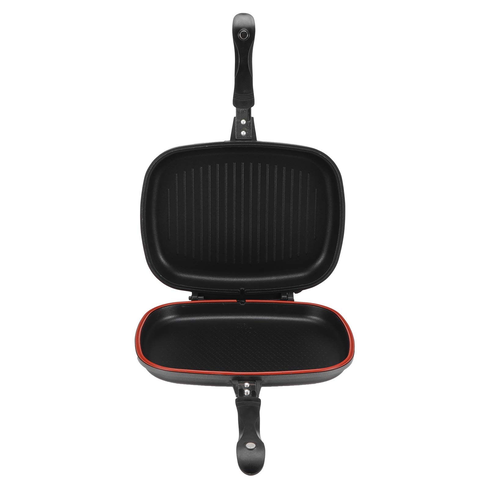 Grill Pan Frying Double Side With Antiburn Handle: Kitchen Supplies Pot (32Cm 12.6In)