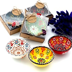giftupstore Wedding Favors for Guest Bulk, 16 Set of Ceramic Bowls for Bridal Shower Gifts, Mexico Favors for Wedding