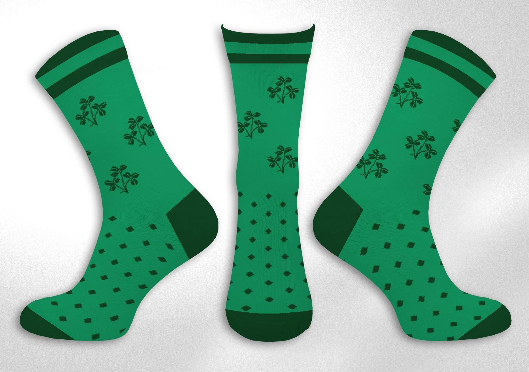 Country-Themed Socks, Large, Shoe Size 9-12 (Ireland Shamrock)