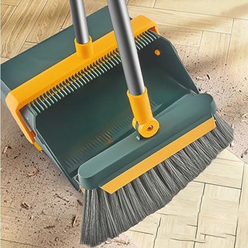 Floor Brush Scrubber Plastic Easy to Use Practical Double Sided for Bathroom Tile Floors Garage (Yellow Green)