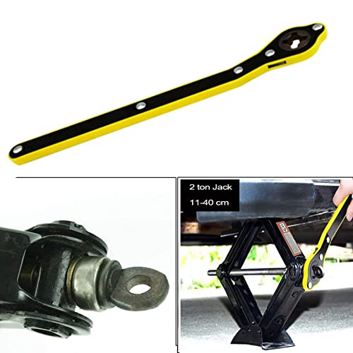 𝐉𝐚𝐜𝐤 𝐖𝐫𝐞𝐧𝐜𝐡, Auto Labor-Saving Car Jack Ratchet Wrench for Scissor Jack Metal Scissor Jack Wrench Garage Tire Wheel Lug Wrench Lift Speed Handle Tool Fit for Small Cars SUVs and Vans