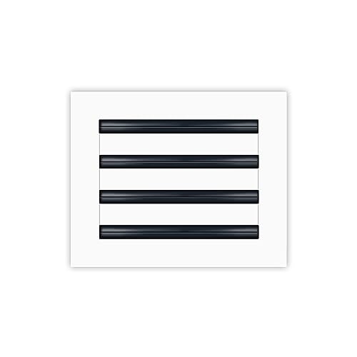 BUILDMART - 10x8 Modern AC Vent Cover - Decorative White Air Vent - Standard Linear Slot Diffuser - Register Grille for Ceiling, Walls & Floors - Texas Buildmart