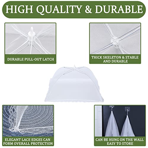 ZMCINER 7 Pack Food Tents Food Covers for Outdoors Mesh Screen Include 1 Extra Large (40"X 24") & 6 Standard (17"X 17") Collapsible and Reusable Mesh Food Covers for Outside, BBQ Party Supplies, Fruit Cover