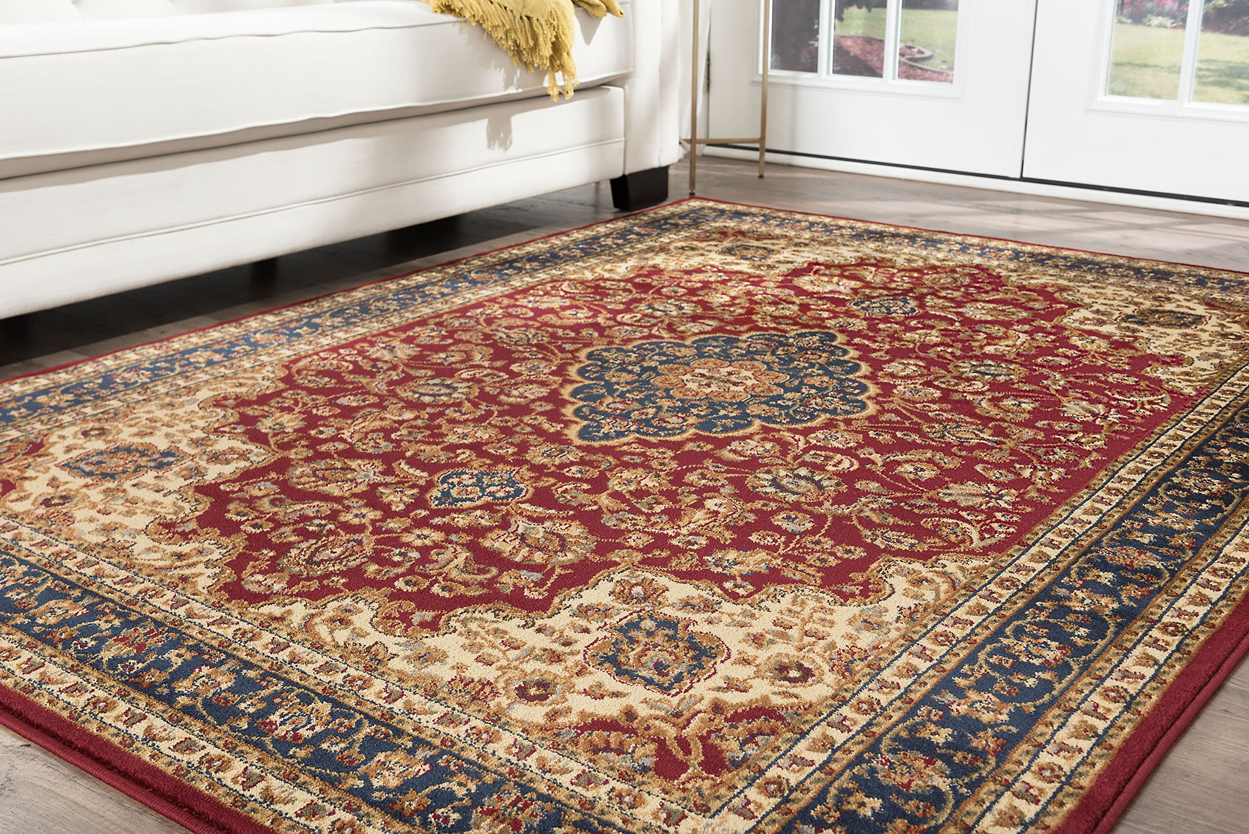 Kirsten Traditional Oriental Red Oval Area Rug, 5' x 7' Oval