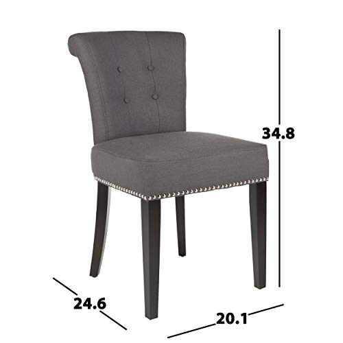 Safavieh Mercer Collection Carol Charcoal Linen Ring Dining Chair (Set of 2)