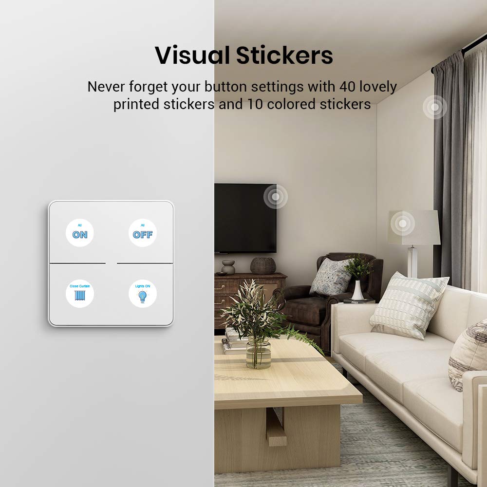 BroadLink Smart Button, 3 Way Dimmer Switch Control with IFTTT and Alexa Routines for Home Automation, Wireless Trigger Smart Home Devices and Scenes, S3 Hub Included