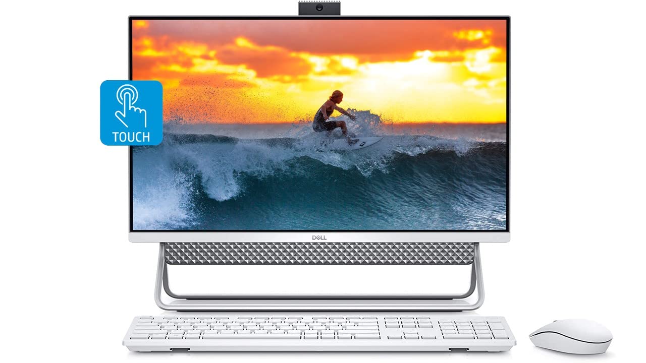 Dell Inspiron 5400 All-in-One Desktop, 23.8' FHD IPS Touchscreen, 11th Gen Intel Core i5-1135G7 Processor, Intel Iris Xe Graphics, Webcam, Wireless Mouse&KB, Windows 11 (32GB | 1TB SSD), White