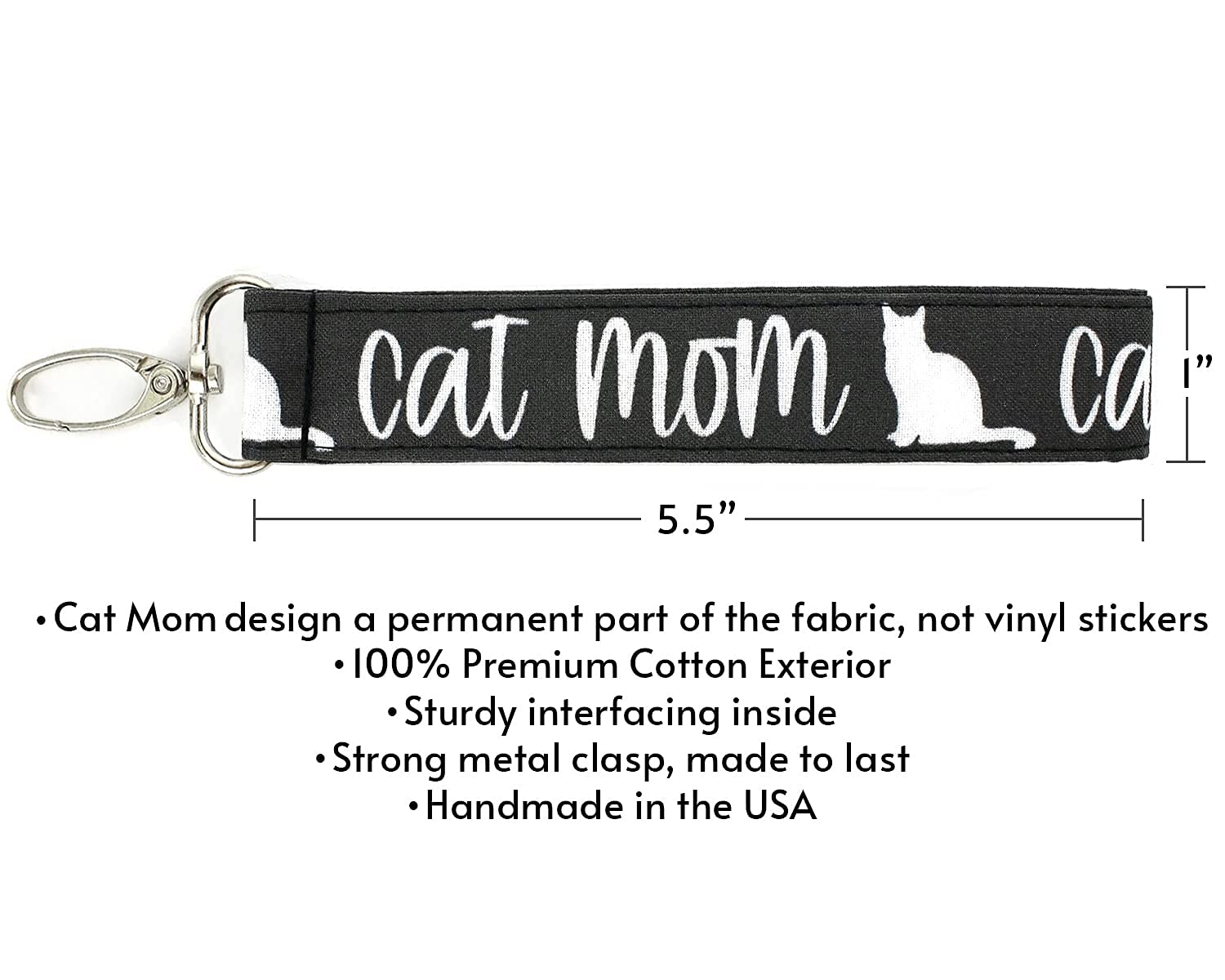 Cat Mom Keychain for Women - Gift Idea for Cat Lovers - Crazy Cat Lady Key Fob