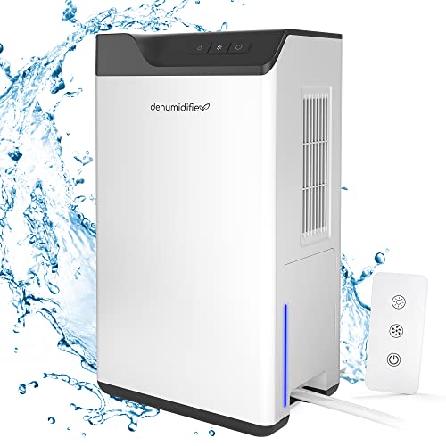 Dehumidifier for Home with Drain Hose, 68OZ Water Tank, Dual Semiconductor, Auto Shut off, Auto Defrost,Portable Dehumidifier for Bedroom, Bathroom, RV, Basement, Closet