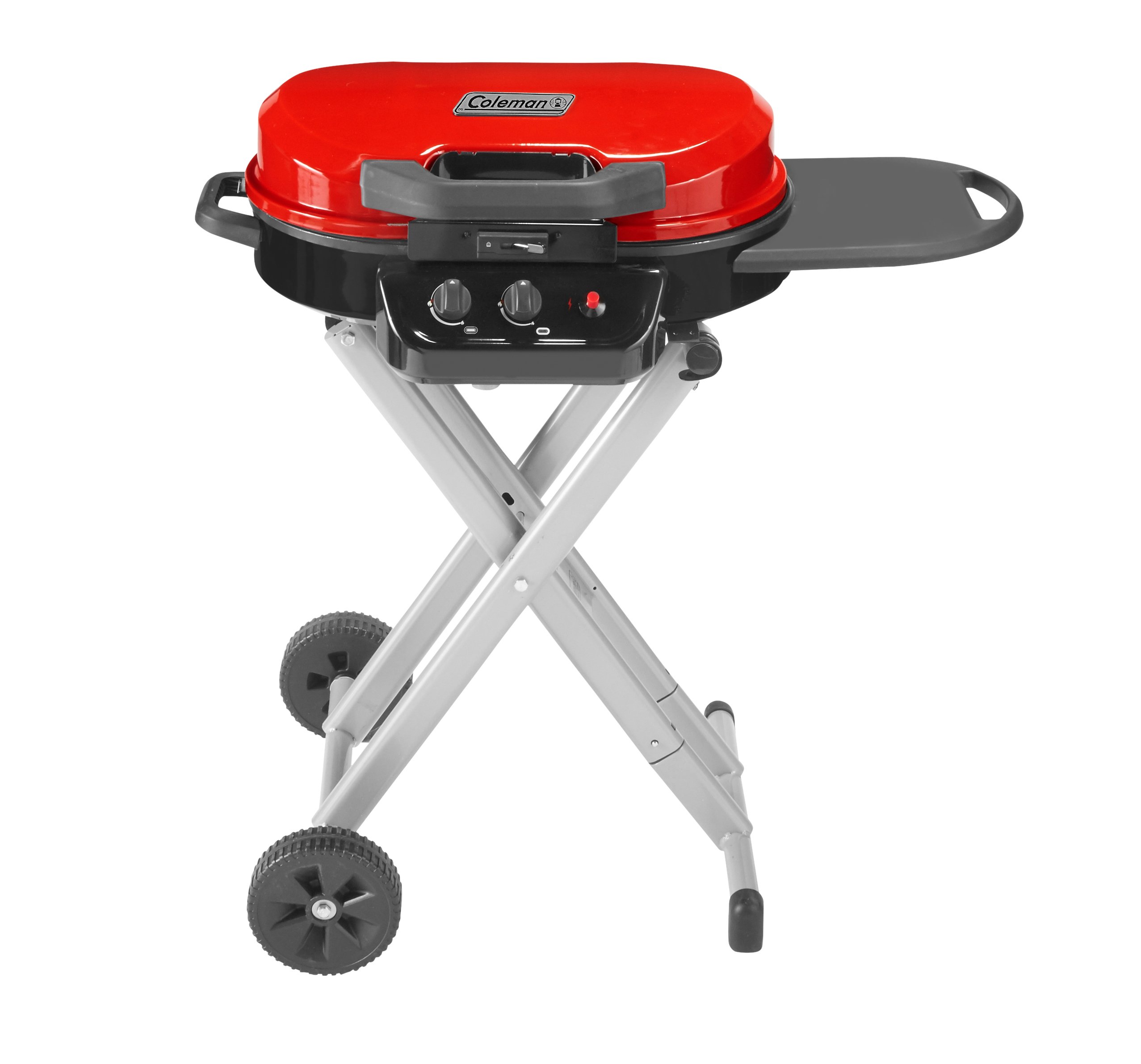 Coleman RoadTrip 225 Portable Propane Grill + Cast Iron Griddle and Grill Grate Accessory