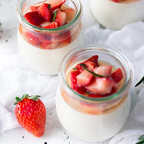 Glass Favor Jar with Cork Lids, Hoa Kinh 24 Pack 3.4Oz Glass Flavor Jars Small Clear Glass Container for Candy, Pudding, Jam, Yogurt, Spices, Honey, Wedding Favors