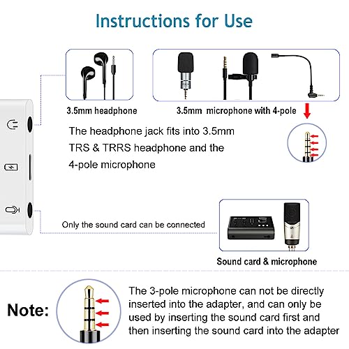 iPhone Microphone Adapter for Live-Streaming Lightning to Microphone & 3.5mm Headphone Adapter with Charging Port iPhone Audio & MIC Splitter Compatible with iPhone 14 13 12 11 SE X 8 7 Plug and Play