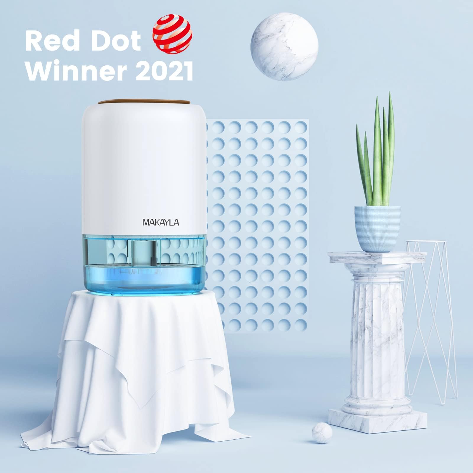 Dehumidifier for Room under 300 sq ft, 37 oz Capacity Water Tank, 2 Working Modes/Auto Shut-off, Dual-Semiconductor Quiet Small Dehumidifiers for Home, Bedroom, Basement, Bathroom, Kitchen, RV