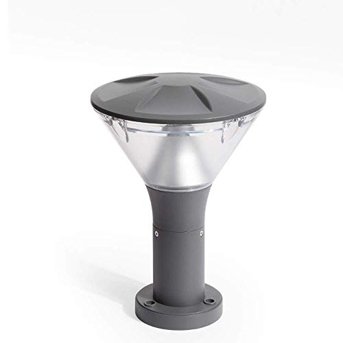 ZZYJYALG LED Anti-Rust European Creative Aluminum PC Post Lights Modern Simple Grey Waterproof Outdoor Column Lights Lawn Garden Home Villa Street Decorative Pillar Lamps E27 Edison
