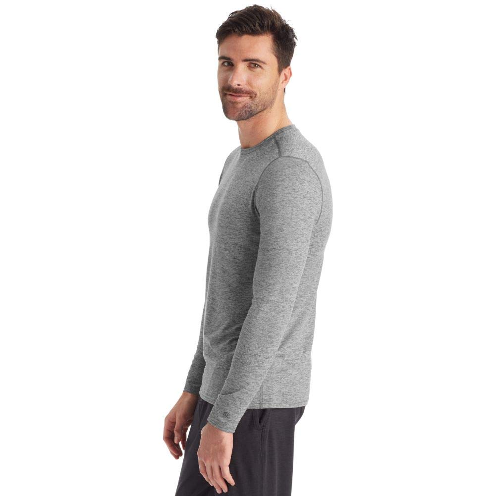 C9 Champion Men's Long Sleeve Tech Tee, Ebony Heather, XL