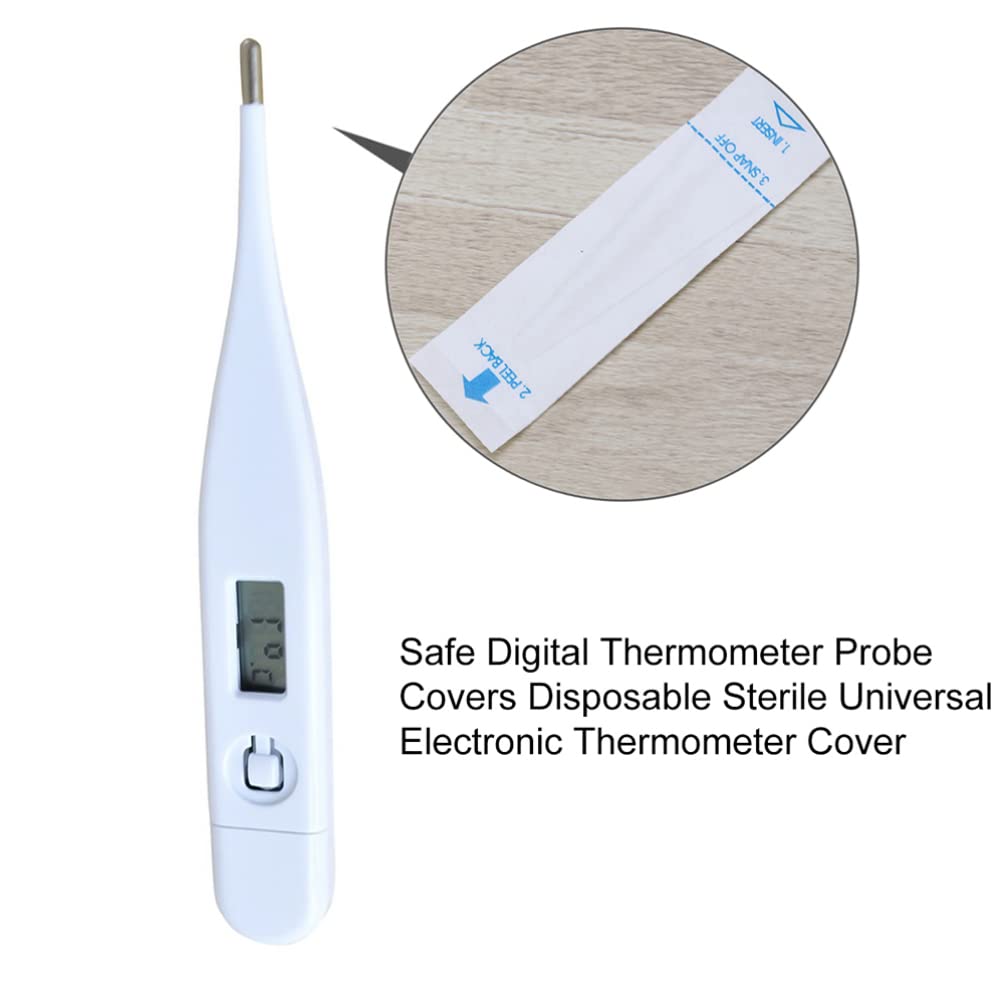 Healifty Disposable Probe Covers for Digital Thermometers, 300Pcs Oral Thermometer Covers, Thermometer Sleeves for Oral Ear Recta Thermometer