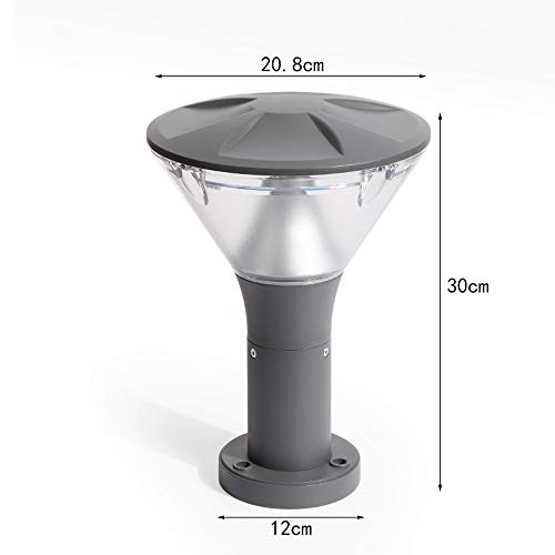 ZZYJYALG Modern Simple E27 Grey Waterproof Outdoor Column Lights European Creative Aluminum PC Post Lights Lawn Garden Home Villa Street Decorative Pillar Lamps