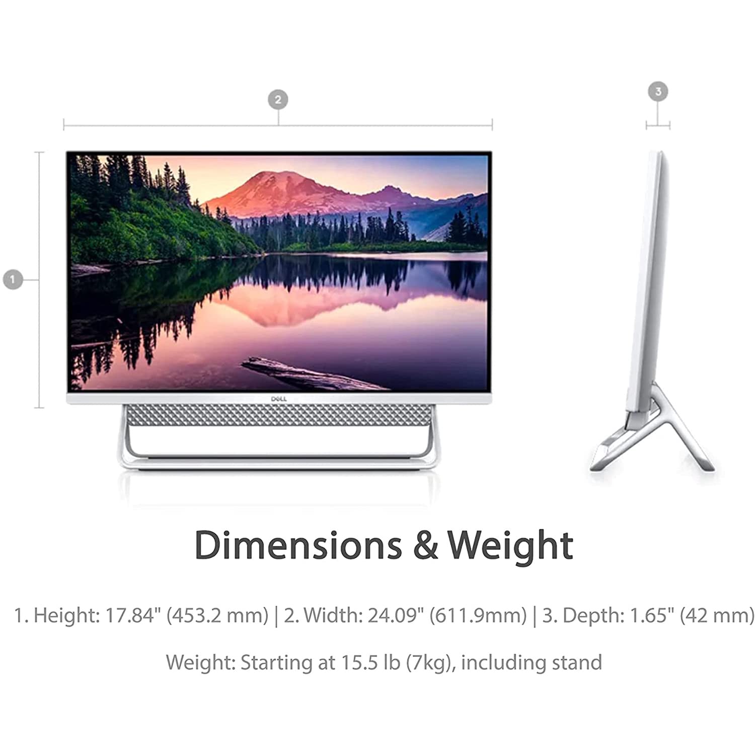 Dell Inspiron 7700 All-in-One Desktop, 27" FHD Touchscreen, Intel i7-1165G7, GeForce MX330, 32GB RAM, 1TB SSD, Webcam, USB Type-C, HDMI, RJ-45, Wi-Fi 6, Windows 11 Home, Silver