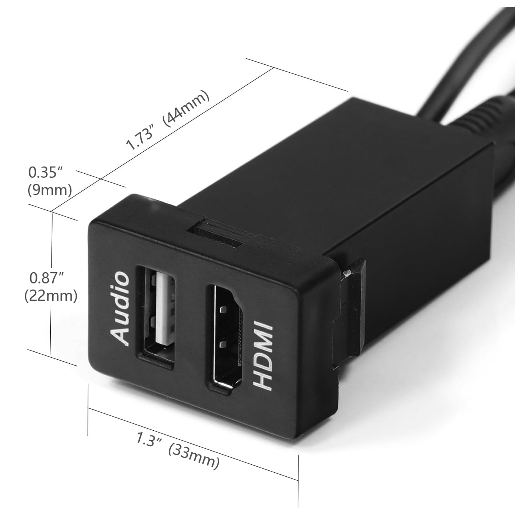 Timloon HDMI Socket Mount Cable +USB Audio Input Audio Relay Use for Toyota(Type A)