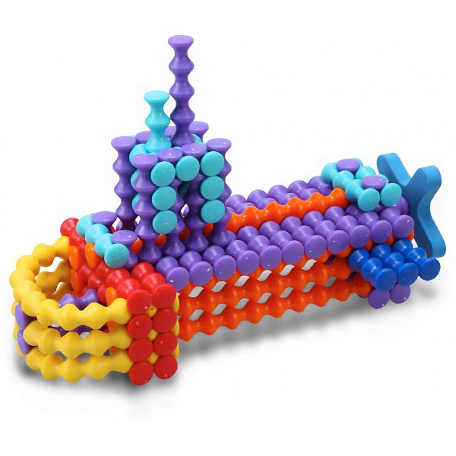 POPULAR PLAYTHINGS Playstix Super Set Construction Toy Building Blocks 400 Piece STEM Kit (90004)