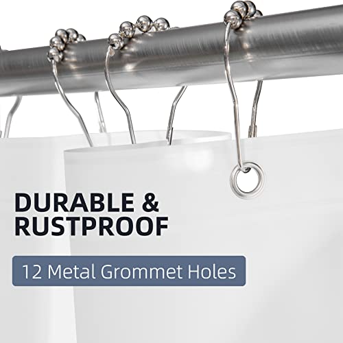 Titanker White Shower Curtain Liner 72 x 72 Plastic Shower Liner Washable Inside Shower Curtain Liner PEVA Shower Curtains for Bathroom with Magnets and Rustproof Metal Grommet Holes