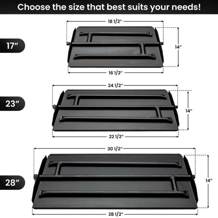 Dreffco 23" Powder Coated Steel Pan for Fire Pit or Fireplace NG - Triple Row Gas Burner Pan & Connection Kit- Specifically for 23" Fire Logs, Easy to Install + Bonus Bag of Glowing Embers