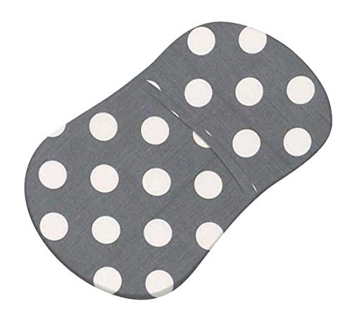 SheetWorld Fitted 100% Cotton Percale Bassinet Sheet Fits Halo Bassinet Swivel Sleeper 17 x 30, Polka Dots Grey, Made in USA
