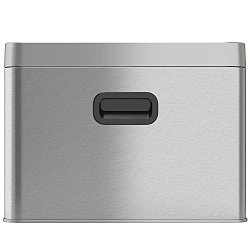 iTouchless 5.3 Gallon Open Top Trash Can & Recycle Bin Dual Compartment Combo, includes Decals, 20 Liter, Stainless Steel, Removable Buckets, For Kitchen, Office, Bedroom