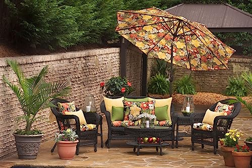 Pillow Perfect Outdoor/Indoor Clemens Noir Lumbar Pillows, 2 Count (Pack of 1), Black