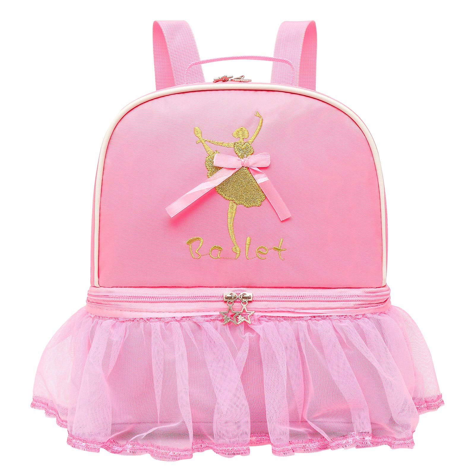 Dorlubel Cute Ballet Dance Backpack Tutu Dress Dance Bag with Key Chain Girls (Pink7 of tutu girl)