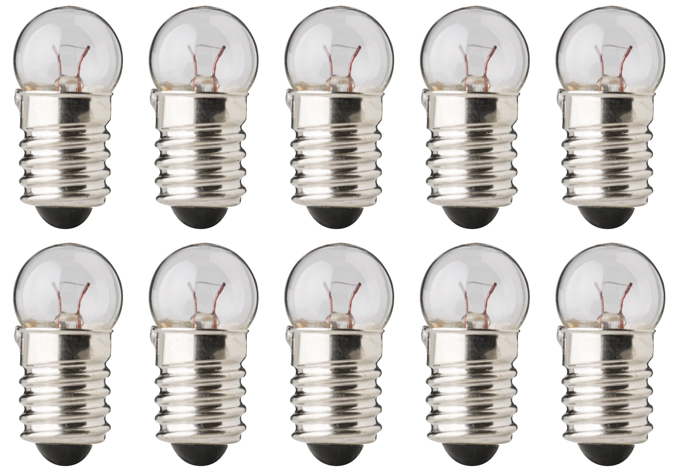 CEC Industries #483S fits Mighty Bright Classic Bulbs, 4.8 V, 1.44 W, E10 Base, G-3.5 Shape (Box of 10)