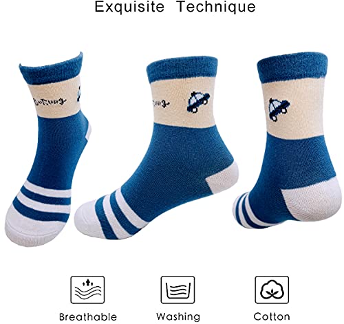 Cczmfeas Kids Boys Cartoon Dinosaurs Pattern Sport Socks 10 Pairs (4-7 Years, Dinosaurs-Gray)