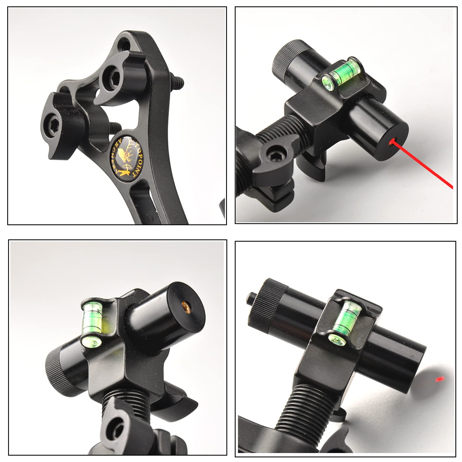 Compound Bow Red Sight TP117 Aluminum Center Aligner with 360 Degree Rotating Head and Body for Archery Hunting