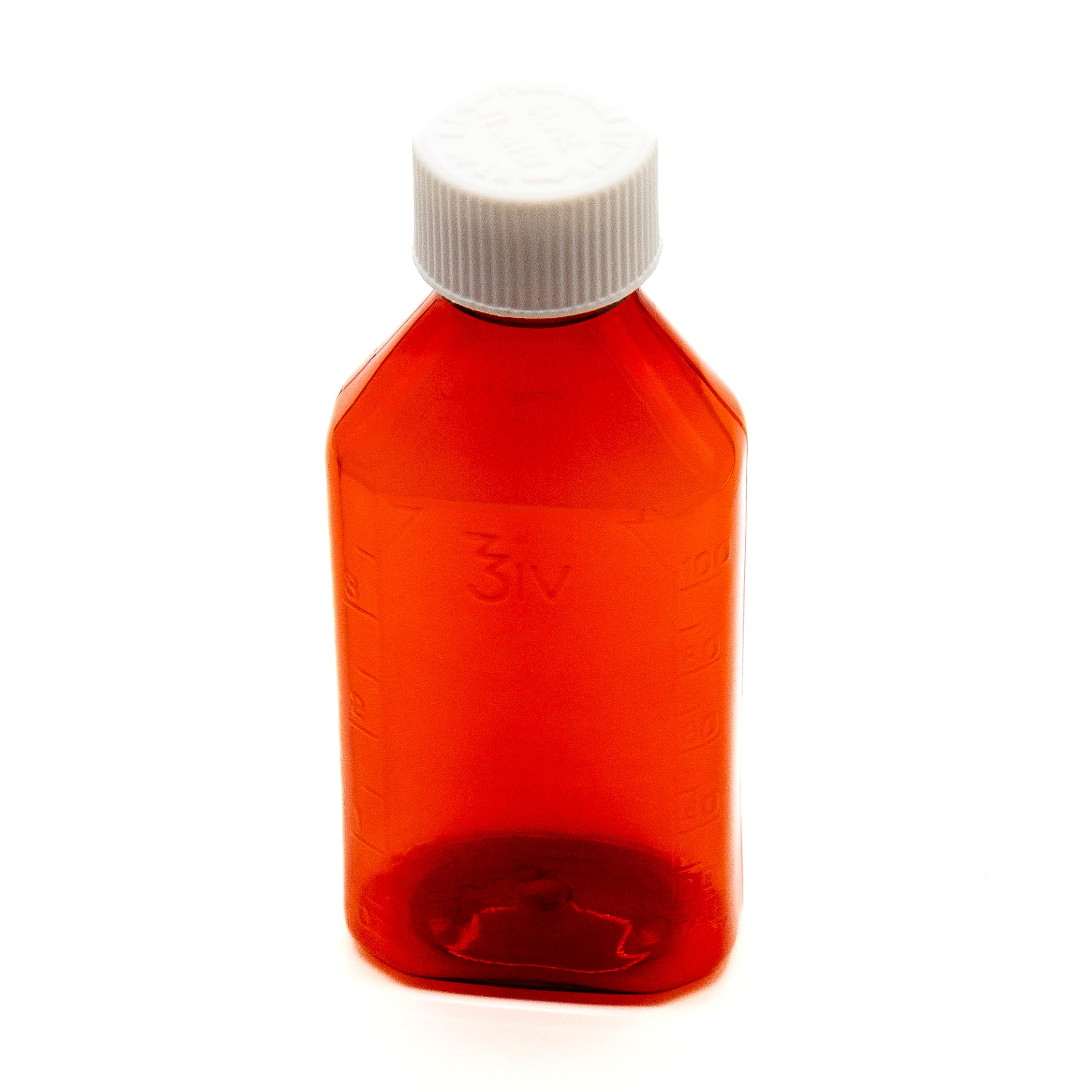 Pharmacy Oval Bottle Amber 4 oz with CR Caps Included (QTY. 100) - Prescription Pharmacy Bottle, Pharmacy Container, Prescription Plastic Container by Sponix